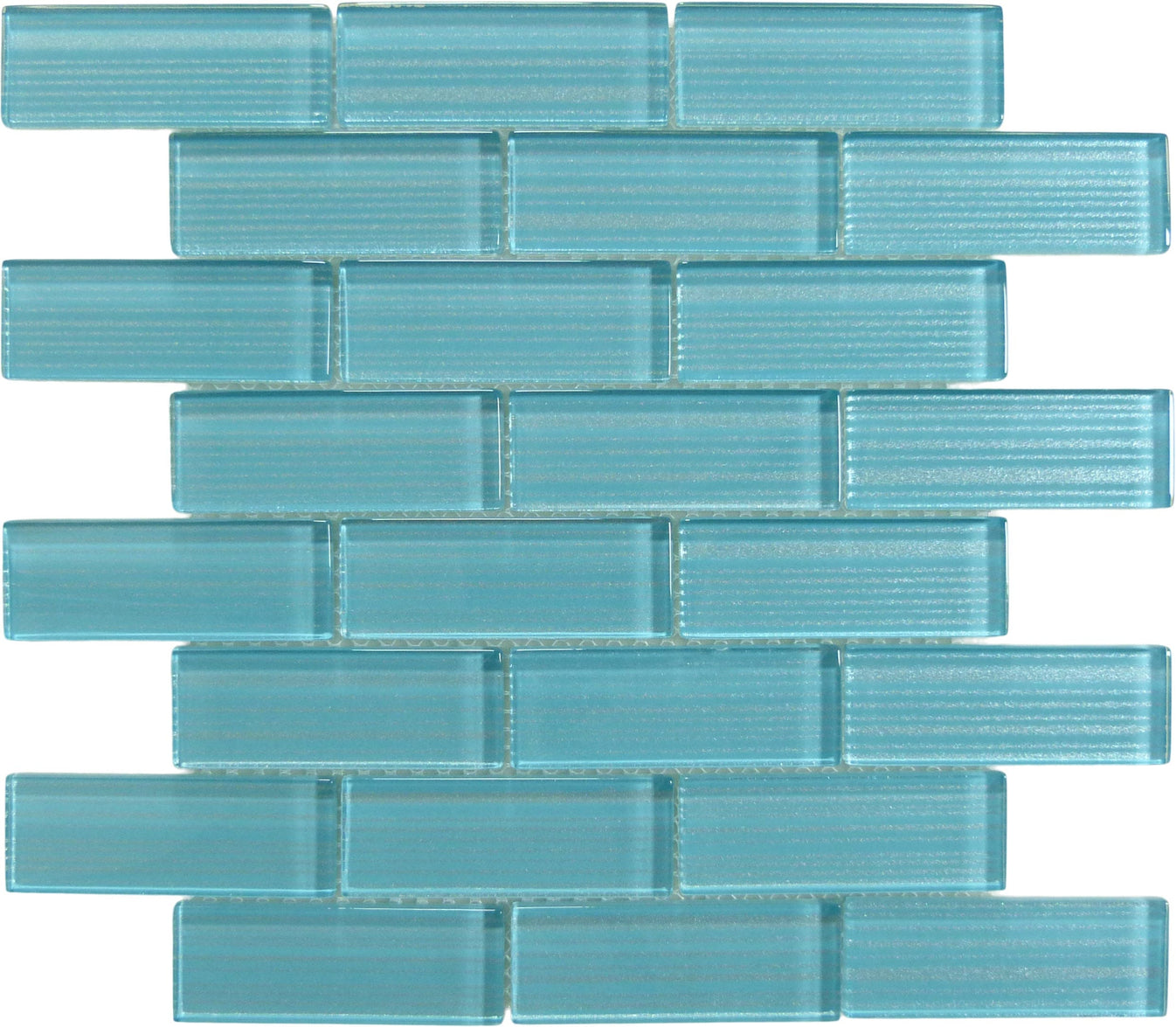 Artistry In Mosaics Pinnacle Metallic Aqua 1.5x4 Glossy Glass Tile ...