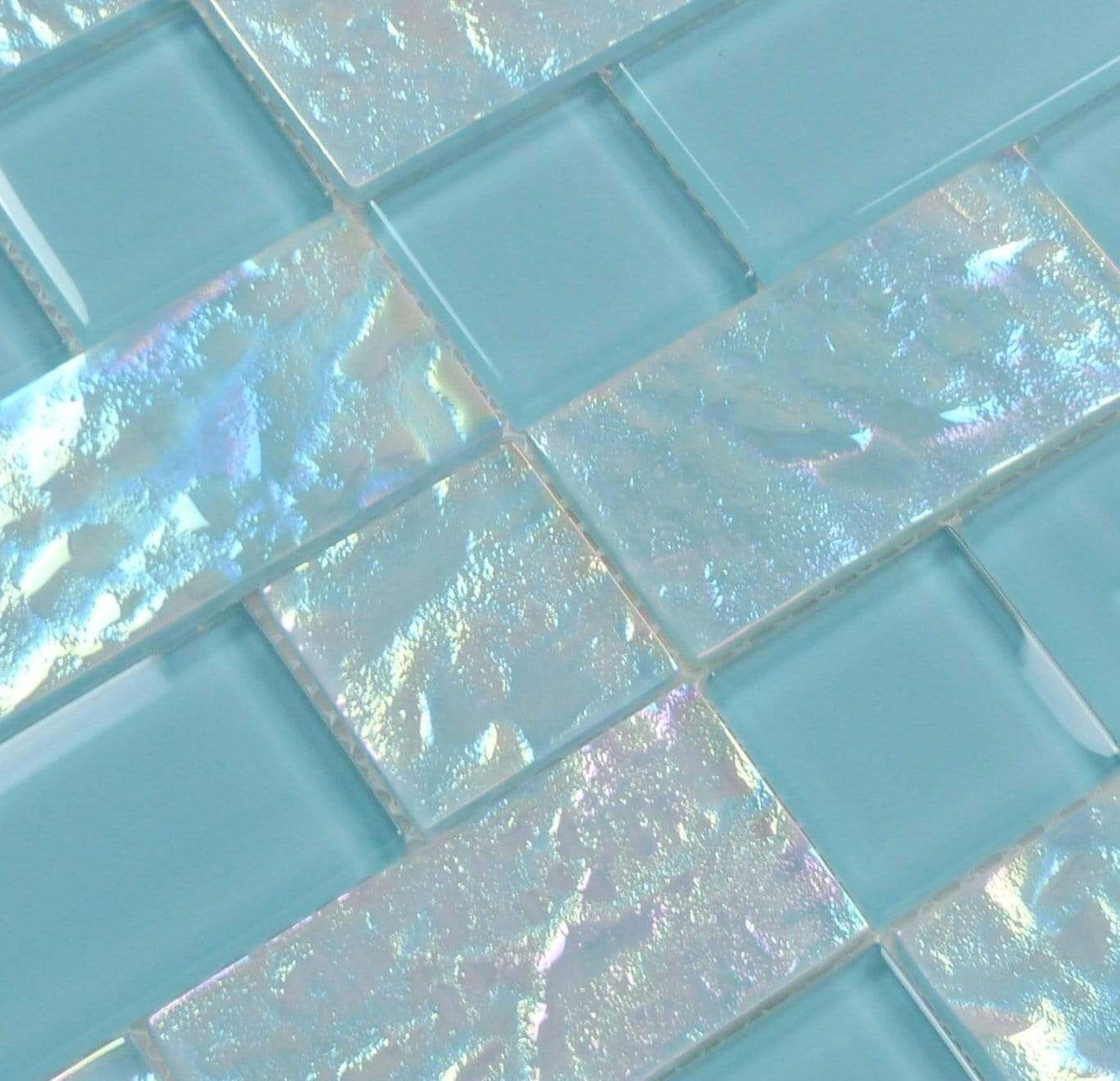 Artistry In Mosaics Unique Shapes Aqua Glass Unique Shapes Tile Glossy ...