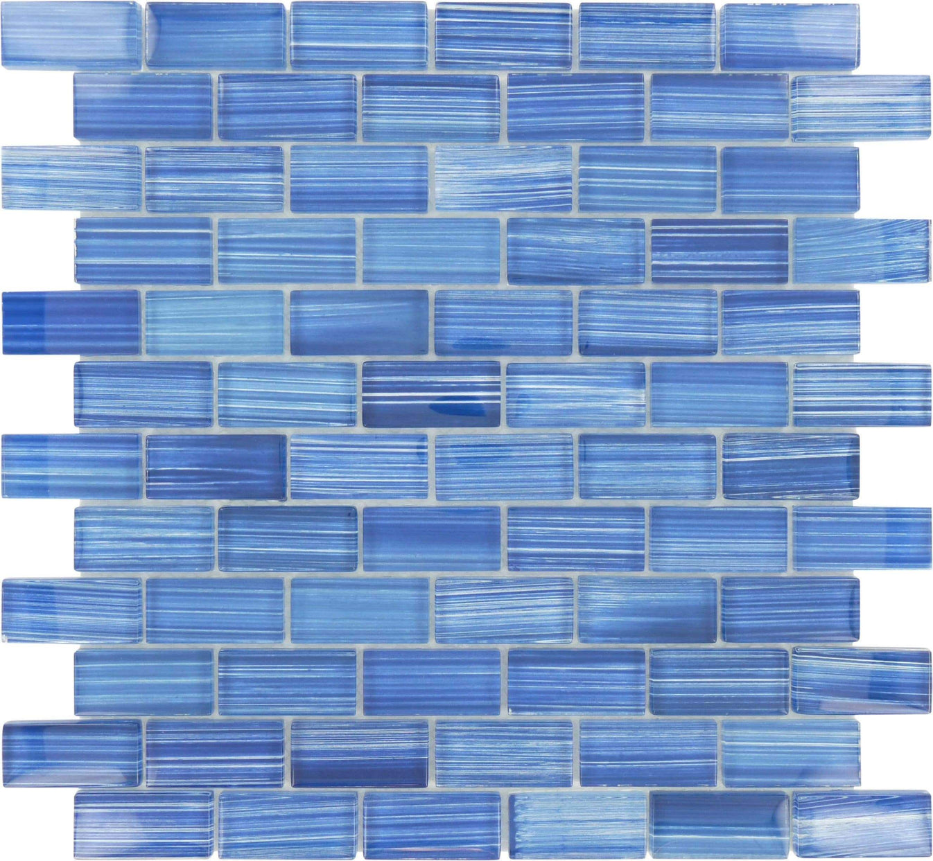 Artistry In Mosaics Watercolors Caribbean Blue 1" x 2" Glossy Glass ...