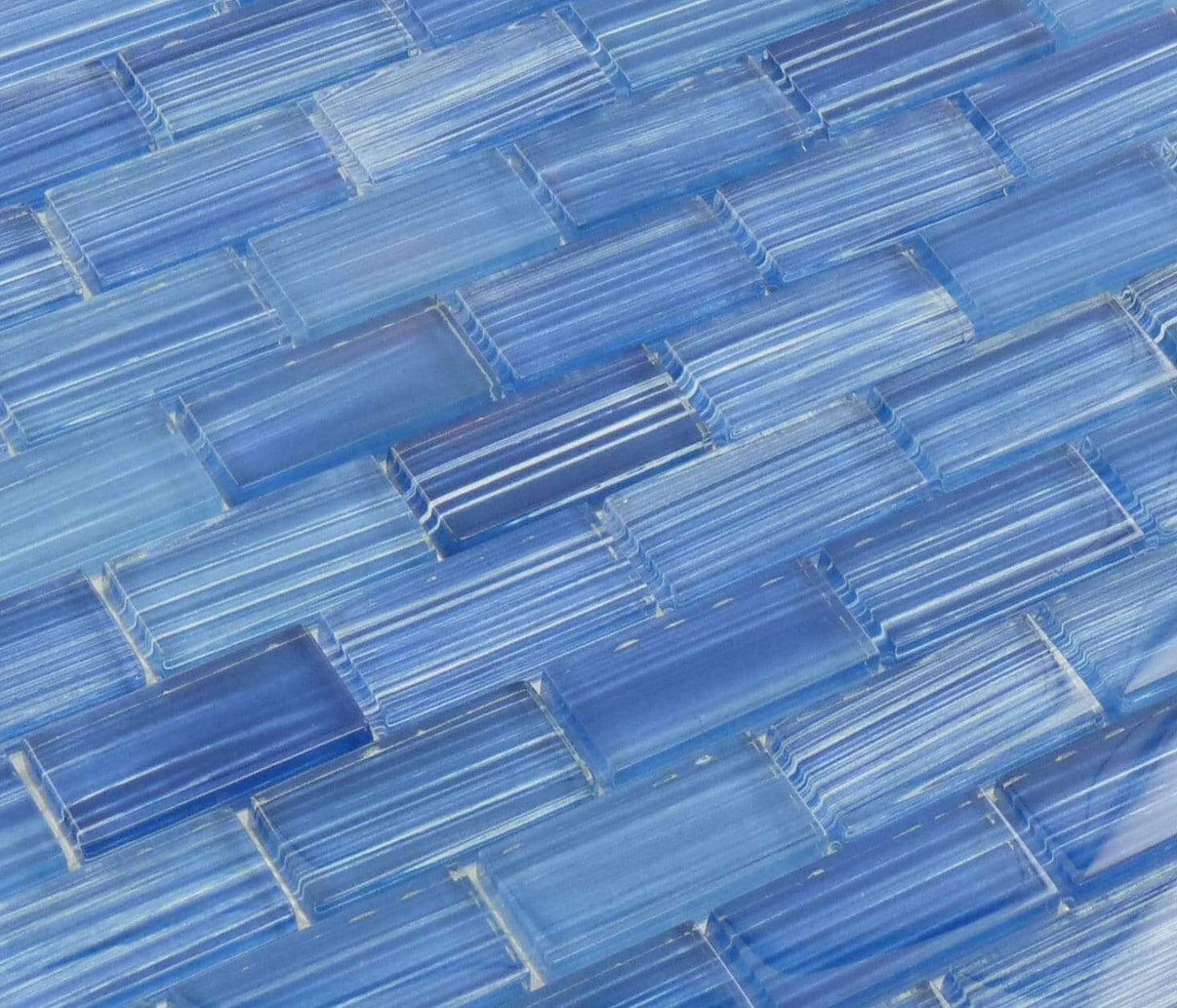 Artistry In Mosaics Watercolors Caribbean Blue 1" x 2" Glossy Glass ...