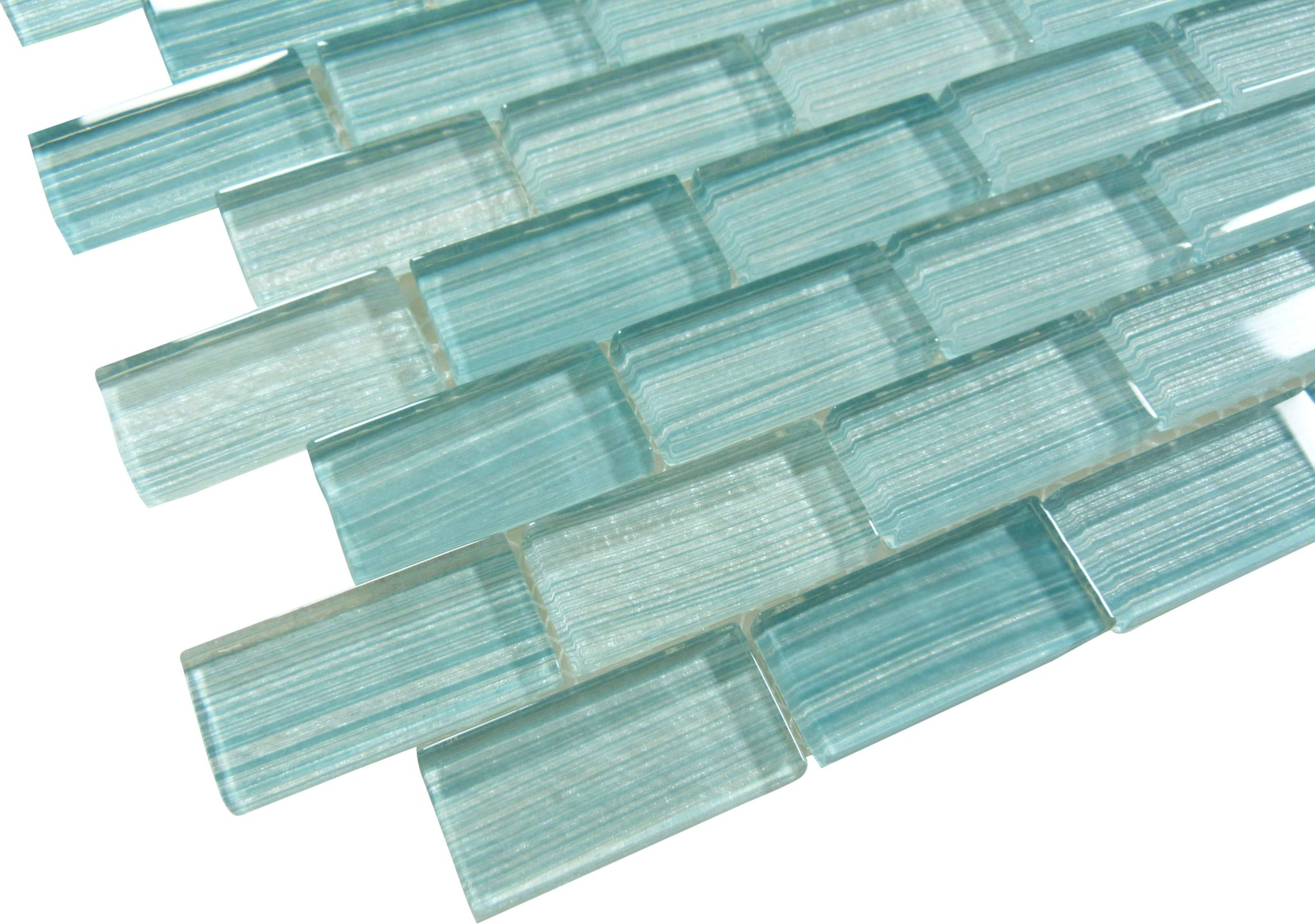 Artistry in Mosaics Watercolors Seafoam Blend Green 1" x 2" Glossy ...