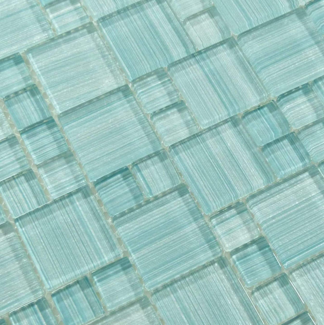 Artistry in Mosaics Watercolors Seafoam Blend Green Mixed Glossy Glass ...