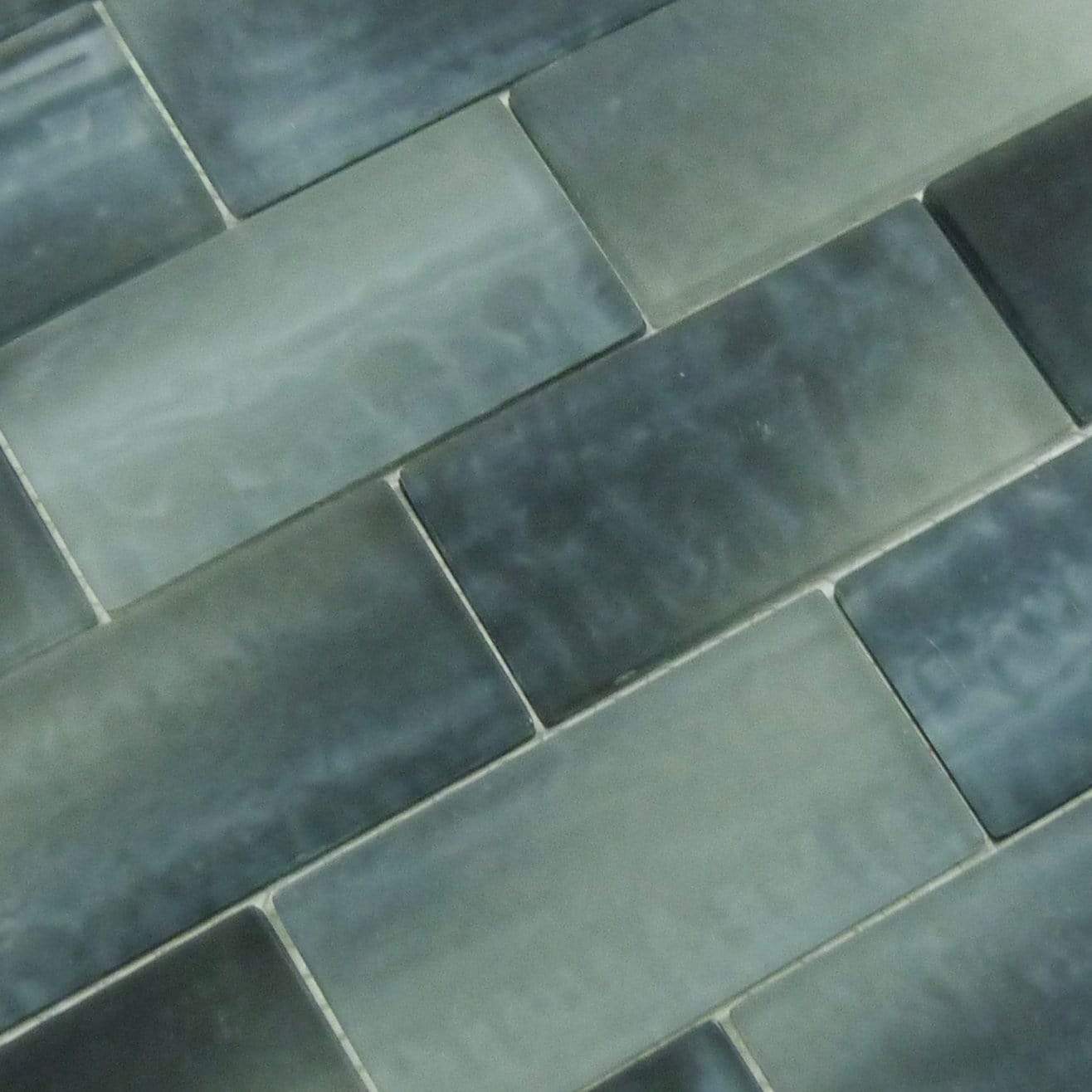 Frosted Night Grey 2" x 4" Glass Subway Pool Tile GS84896K5