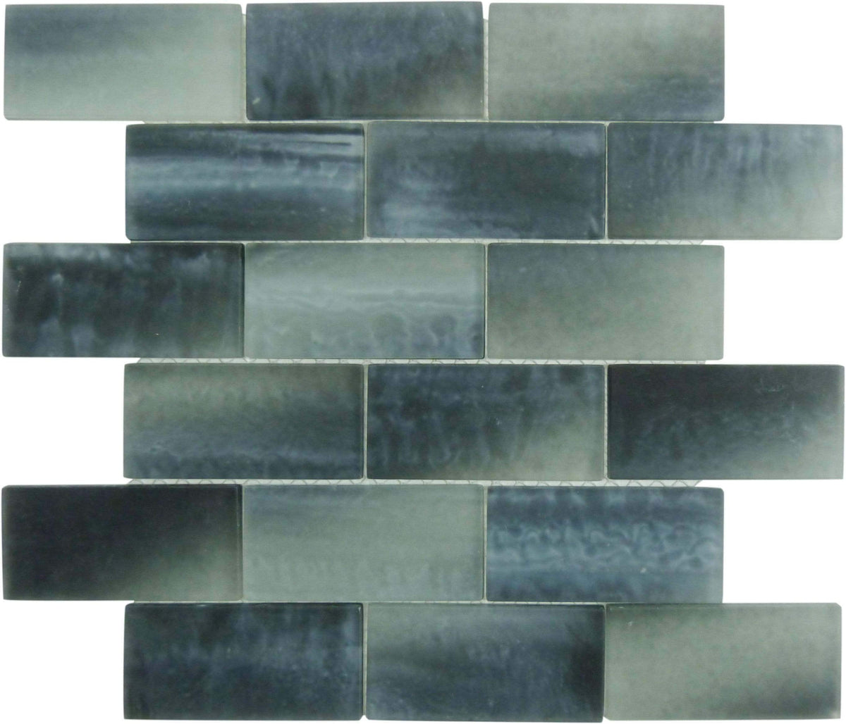 Frosted Night Grey 2" x 4" Glass Subway Pool Tile GS84896K5