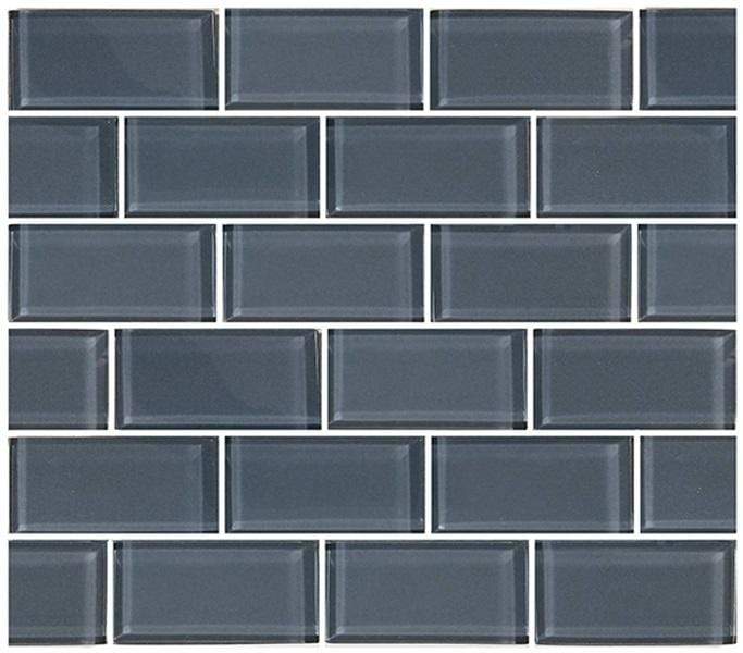 Blue Grey Subway Glossy Glass Tile: S84896K2 | Shop Oasis