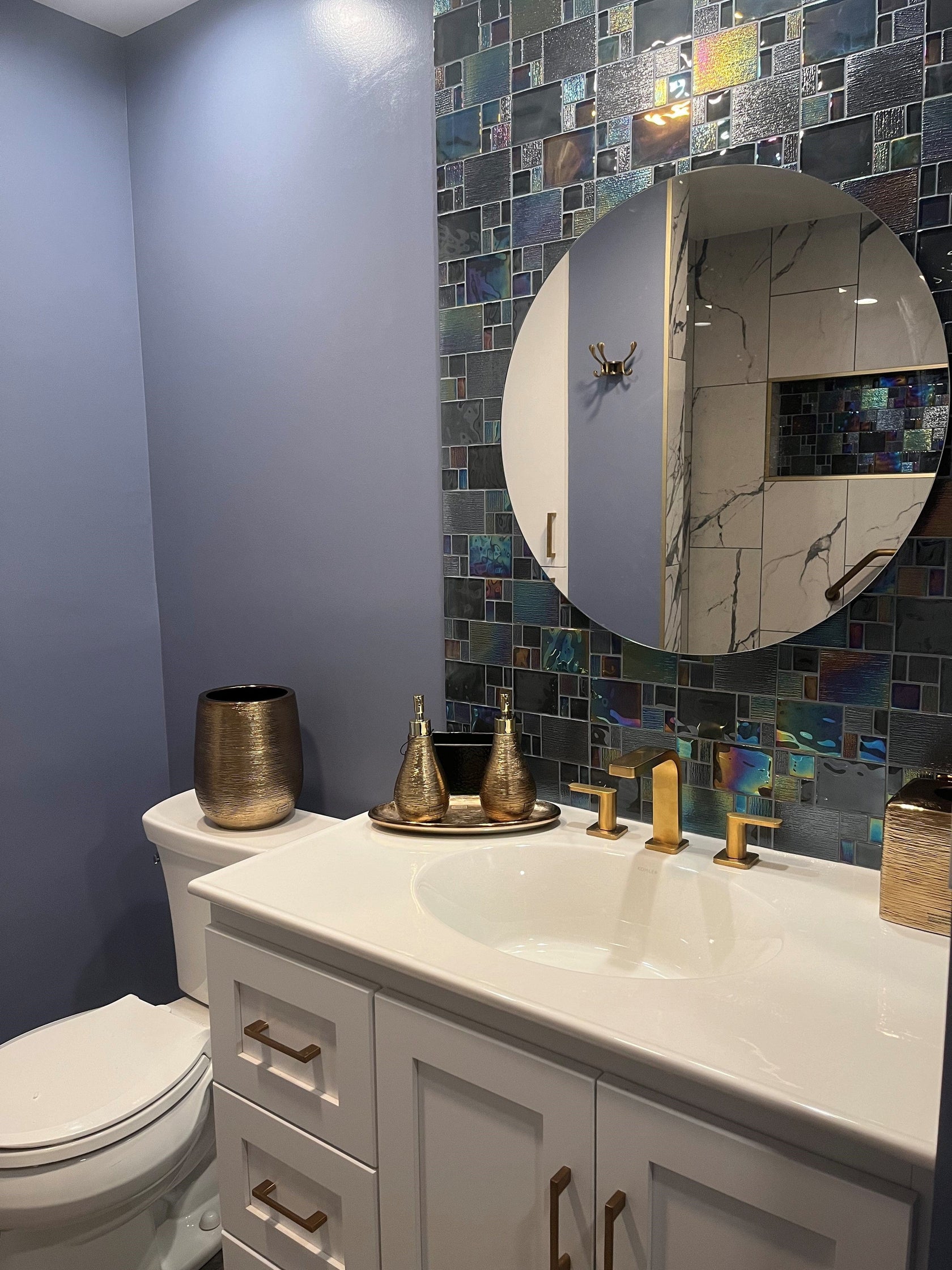 Glazed Granite Unique Shapes Glossy Glass Tile AV8MXK10