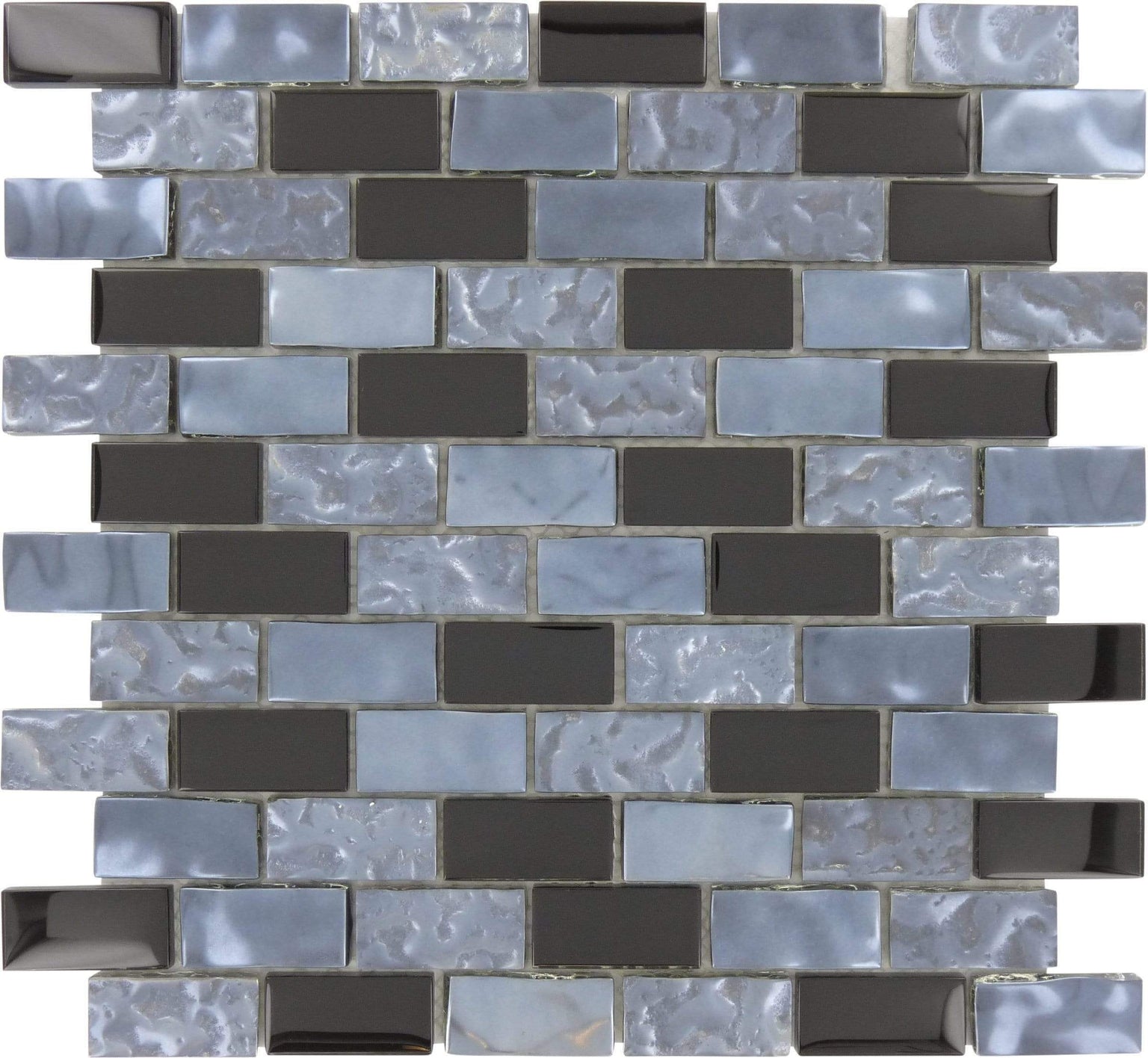 Black Glass Mosaic Wall Tiles For Bathroom, Backsplash Or Kitchen