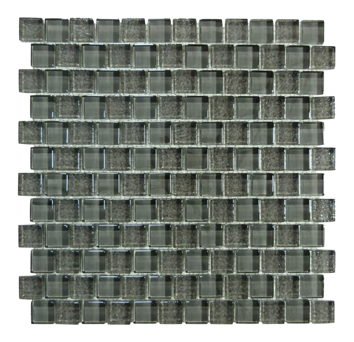 Grey Metallic 1" x 1" Offset Glass Pool Tile SS82323K2