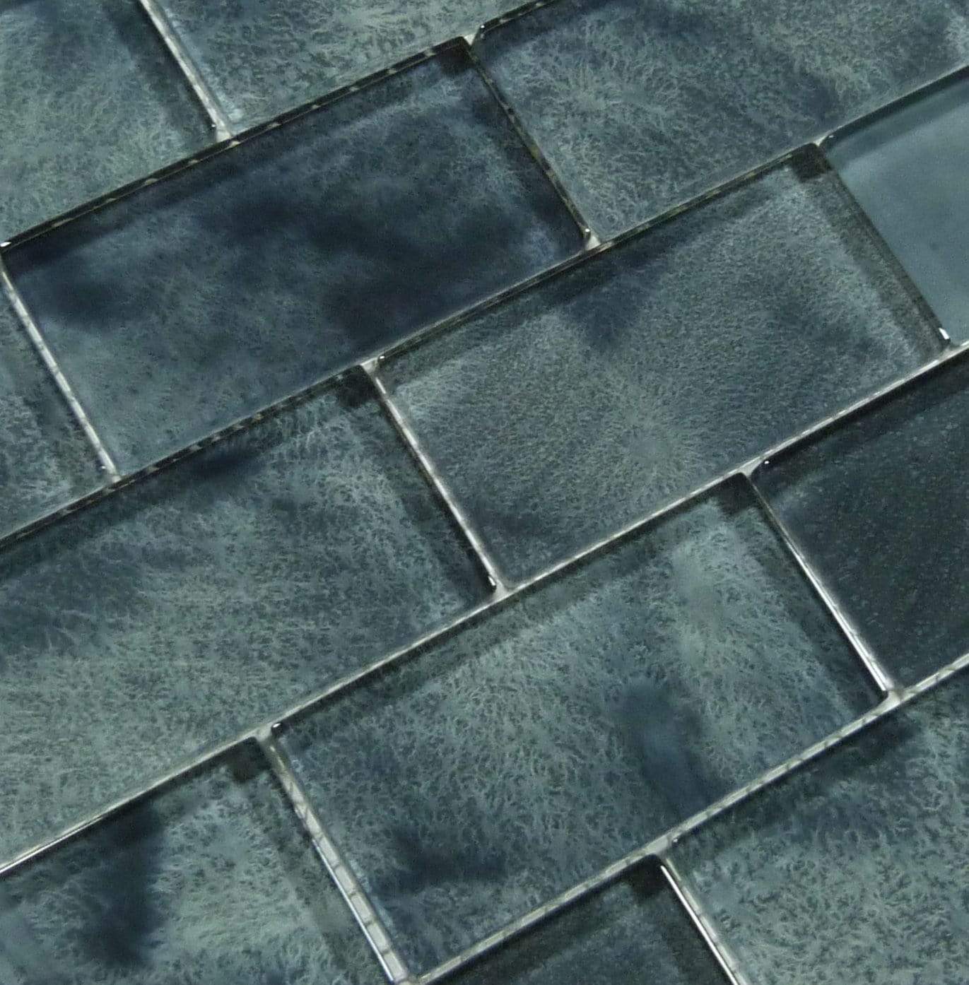 Stratus Grey 2x4 Glossy Glass Subway Pool Tile - Oasis Tile
