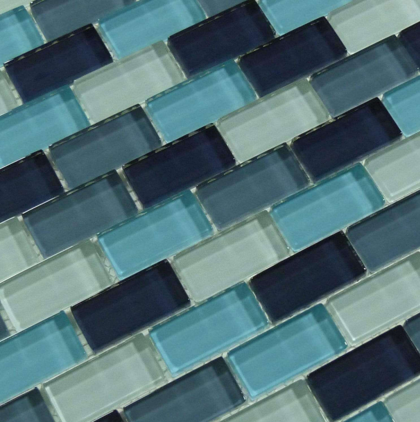 Turquoise Blend Glossy Glass Tile: C82348T2 | Shop Oasis