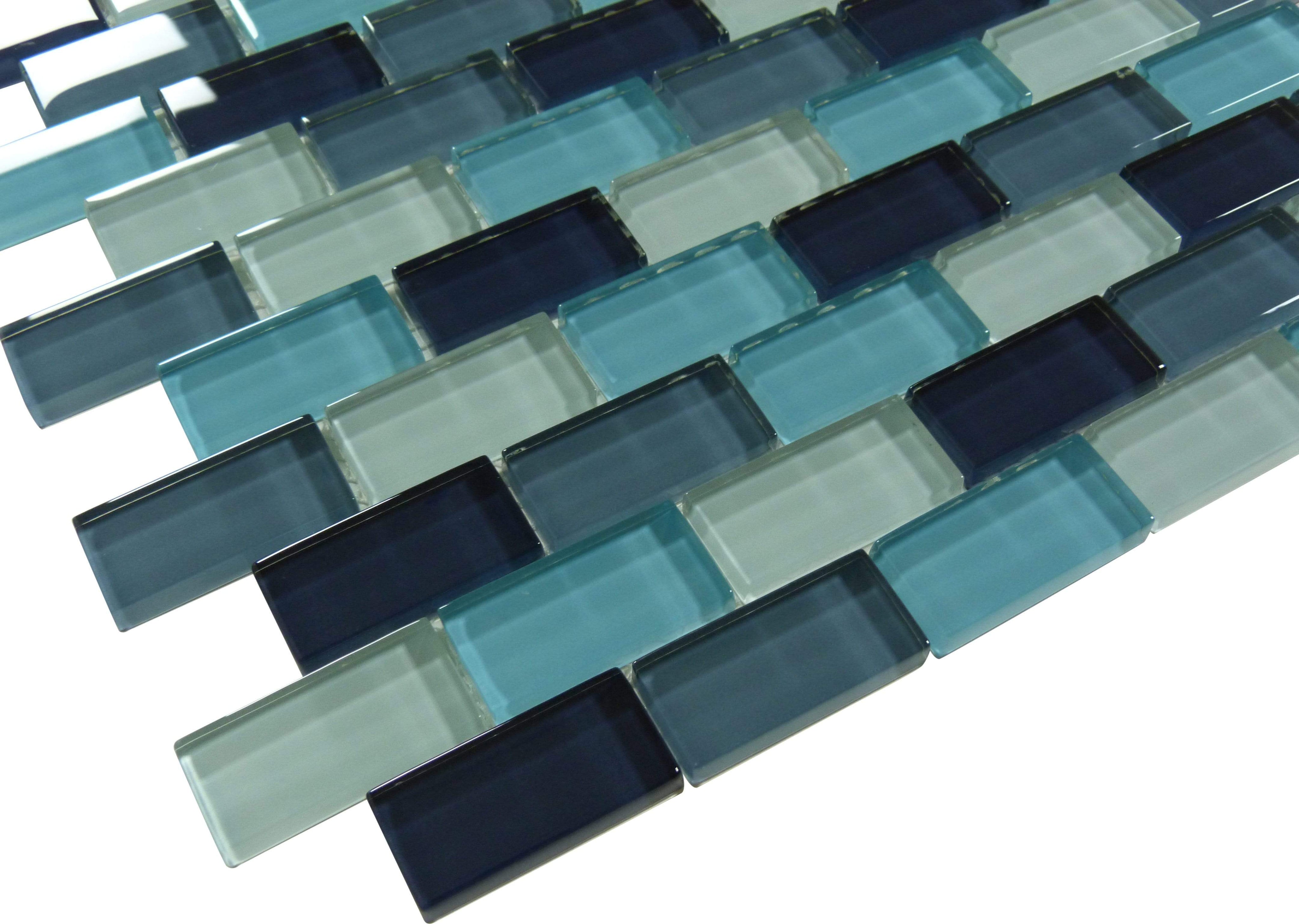 Turquoise Blend Glossy Glass Tile: C82348T2 | Shop Oasis