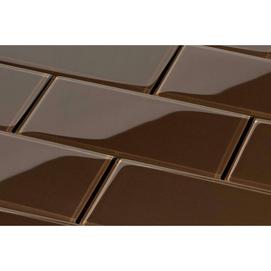 Order chocolate brown glass tile backsplash at Oasis Tile