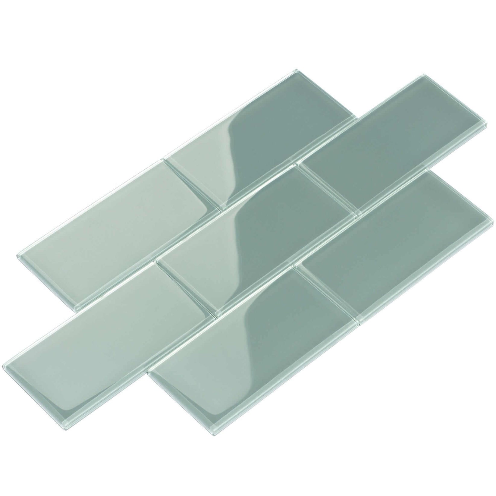 Giorbello 3'' x 6'' Grey Glass Subway Tile Glossy G5912