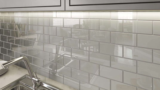 Light Grey Subway Tile | Grey Glass Tile | Glass Tile Oasis