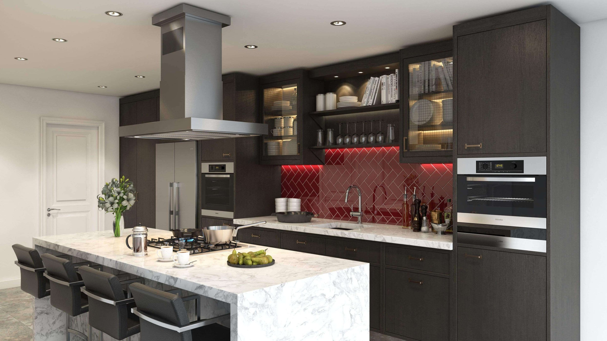 Deep Red Subway Glossy Glass Tile: G5922 | Shop Oasis Tile