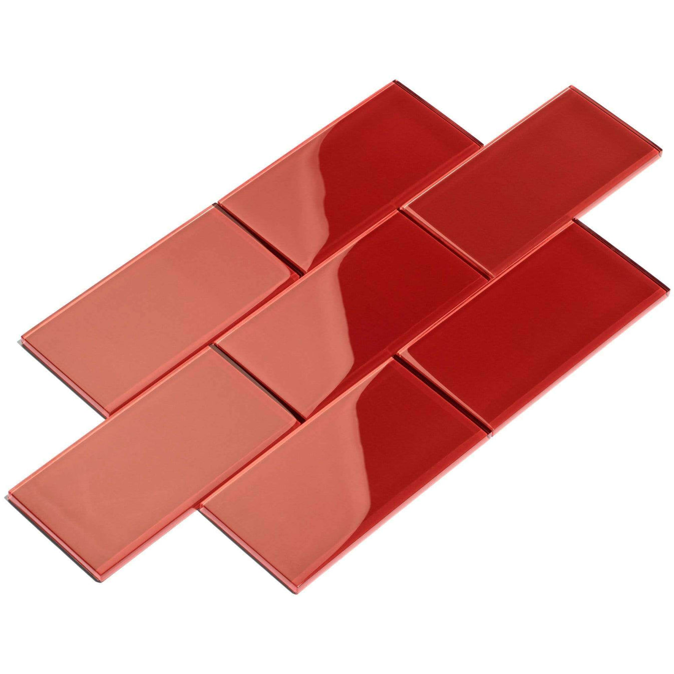 Deep Red Subway Glossy Glass Tile: G5922 | Shop Oasis Tile