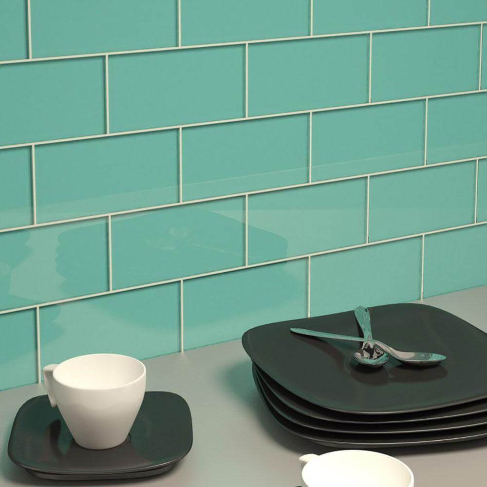 Teal Subway Tile | 3" x 6" Glass Subway Tile | Glass Tile Oasis