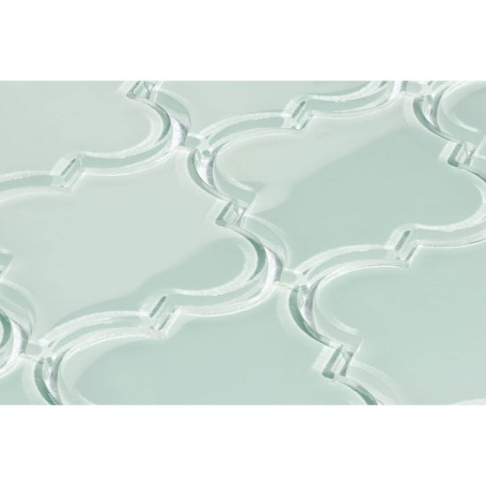 This Mist Blue Arabesque Glass Glossy Tile Is Ideal | Oasis Tile