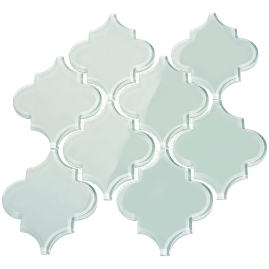 This Mist Blue Arabesque Glass Glossy Tile Is Ideal | Oasis Tile