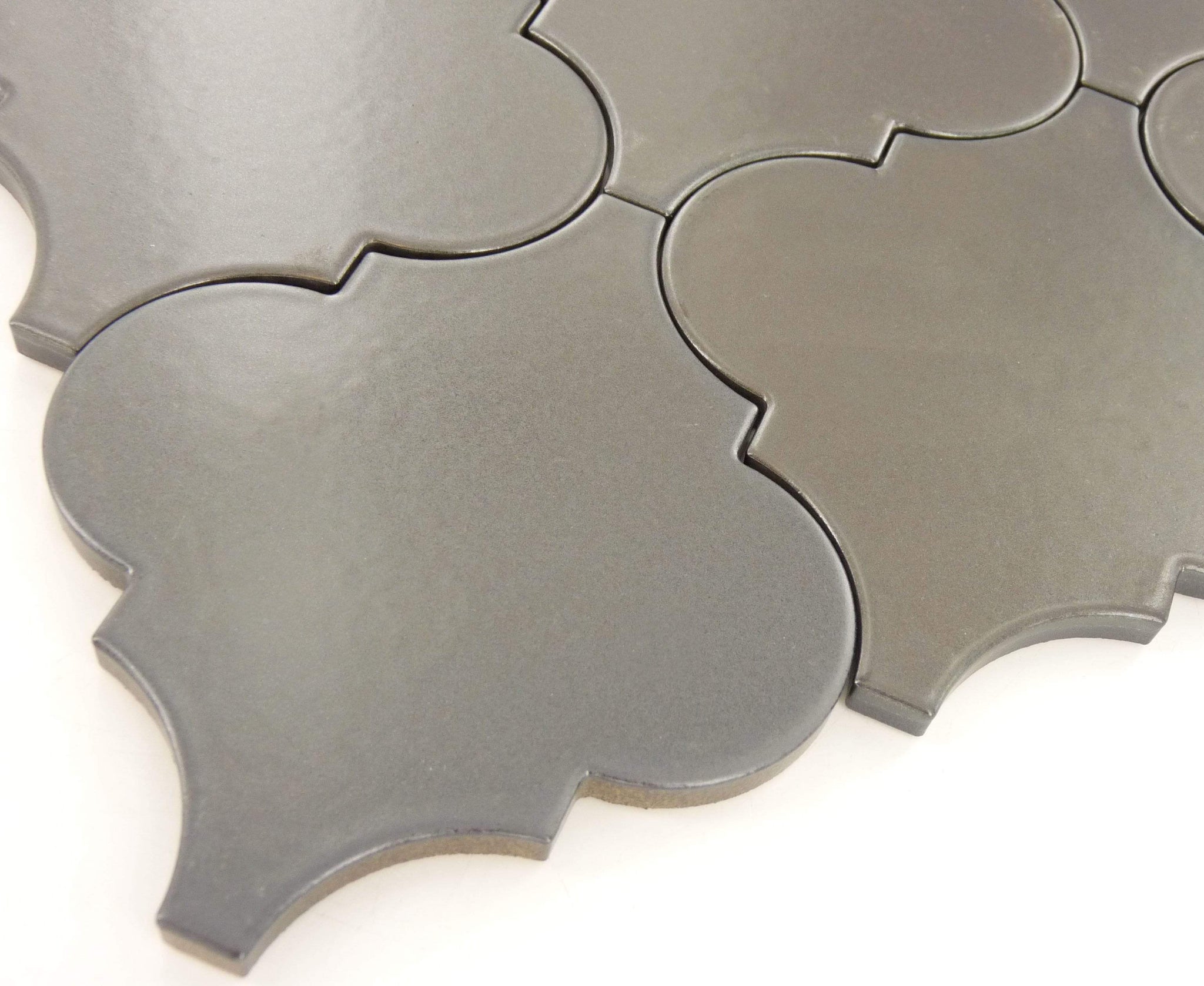 Black Arabesque Tile | Matte Black Porcelain Tile | Glass Tile Oasis