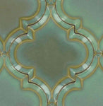 Buy Shore Arabesque Beveled Green Glossy Porcelain Tile
