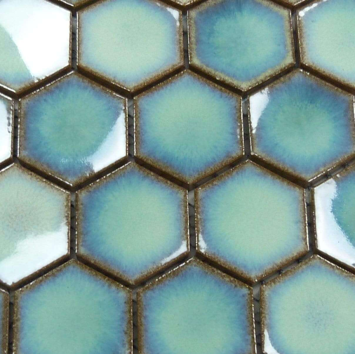 Cosmic Blue Hexagon Glossy Porcelain Tile | Oasis Tile