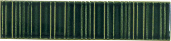 Illusion Aegean Green Rippled Bar 2x8 Glossy Porcelain Tile | Oasis Tile