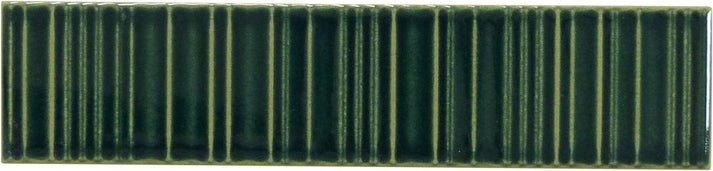 Illusion Aegean Green Rippled Bar 2x8 Glossy Porcelain Tile | Oasis Tile