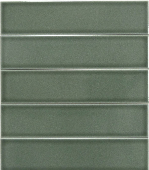 Illusion Cascade Green 2x8 Glossy Porcelain Tile | Oasis Tile