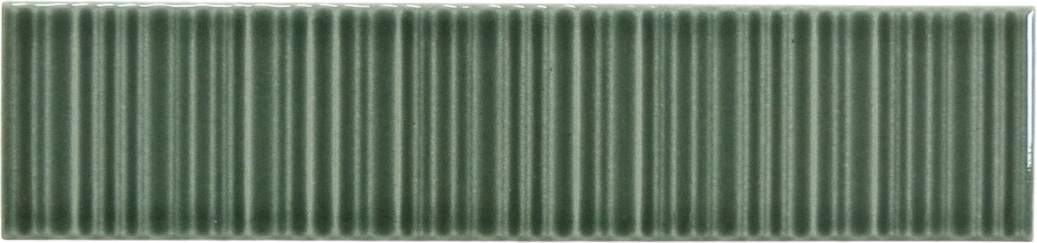 Illusion Cascade Green Rippled Bar 2x8 Glossy Porcelain Tile | Oasis Tile
