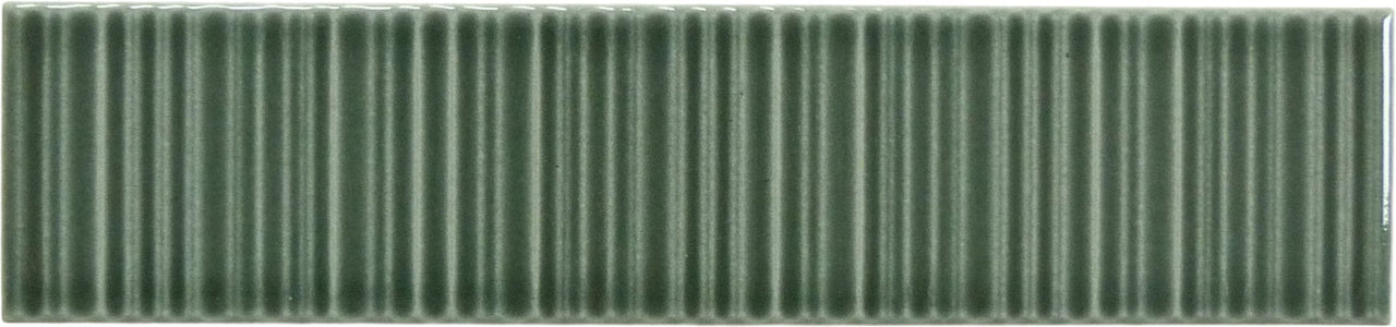 Illusion Cascade Green Rippled Bar 2x8 Glossy Porcelain Tile | Oasis Tile