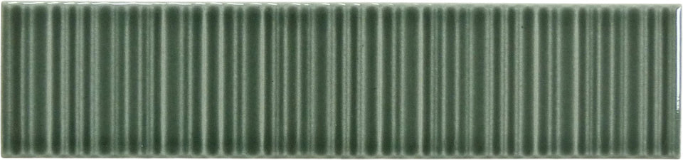 Illusion Cascade Green Rippled Bar 2x8 Glossy Porcelain Tile | Oasis Tile