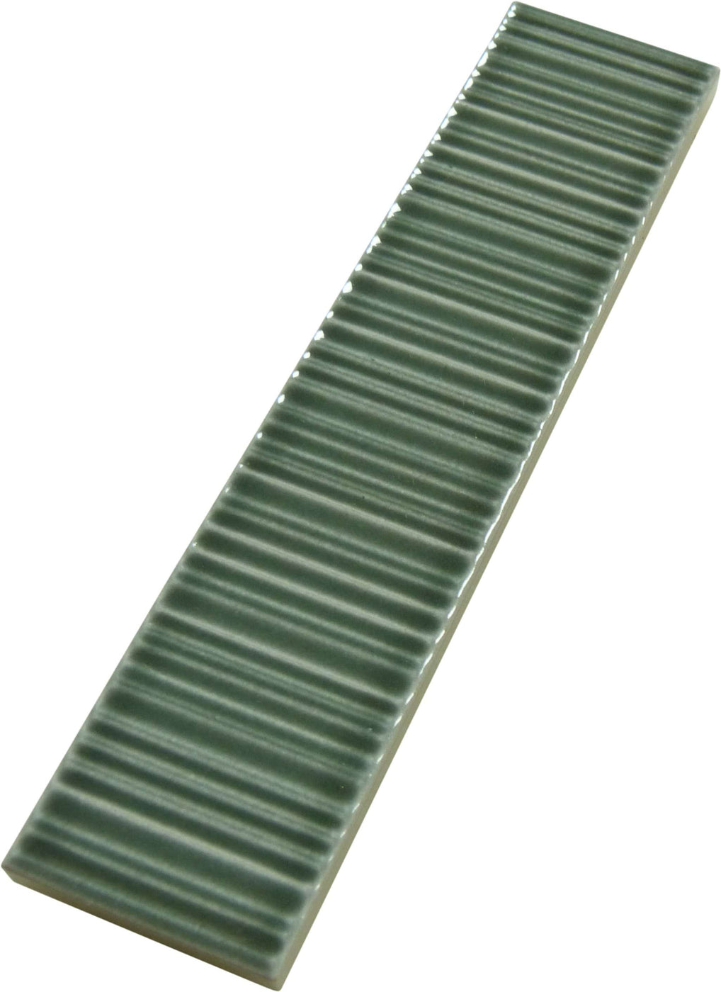 Illusion Cascade Green Rippled Bar 2x8 Glossy Porcelain Tile | Oasis Tile
