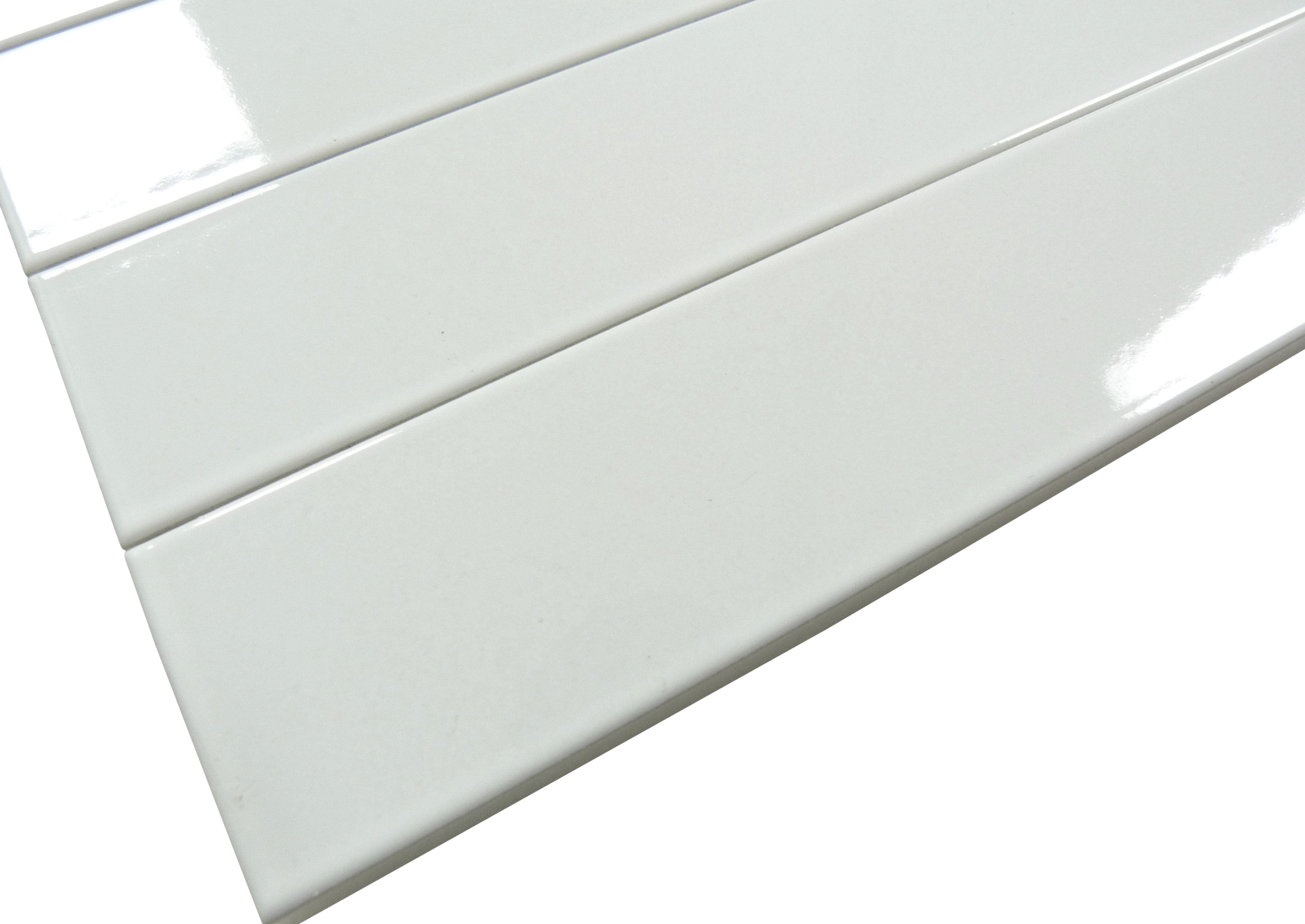 Illusion Dover White 2x8 Glossy Porcelain Tile | Oasis Tile