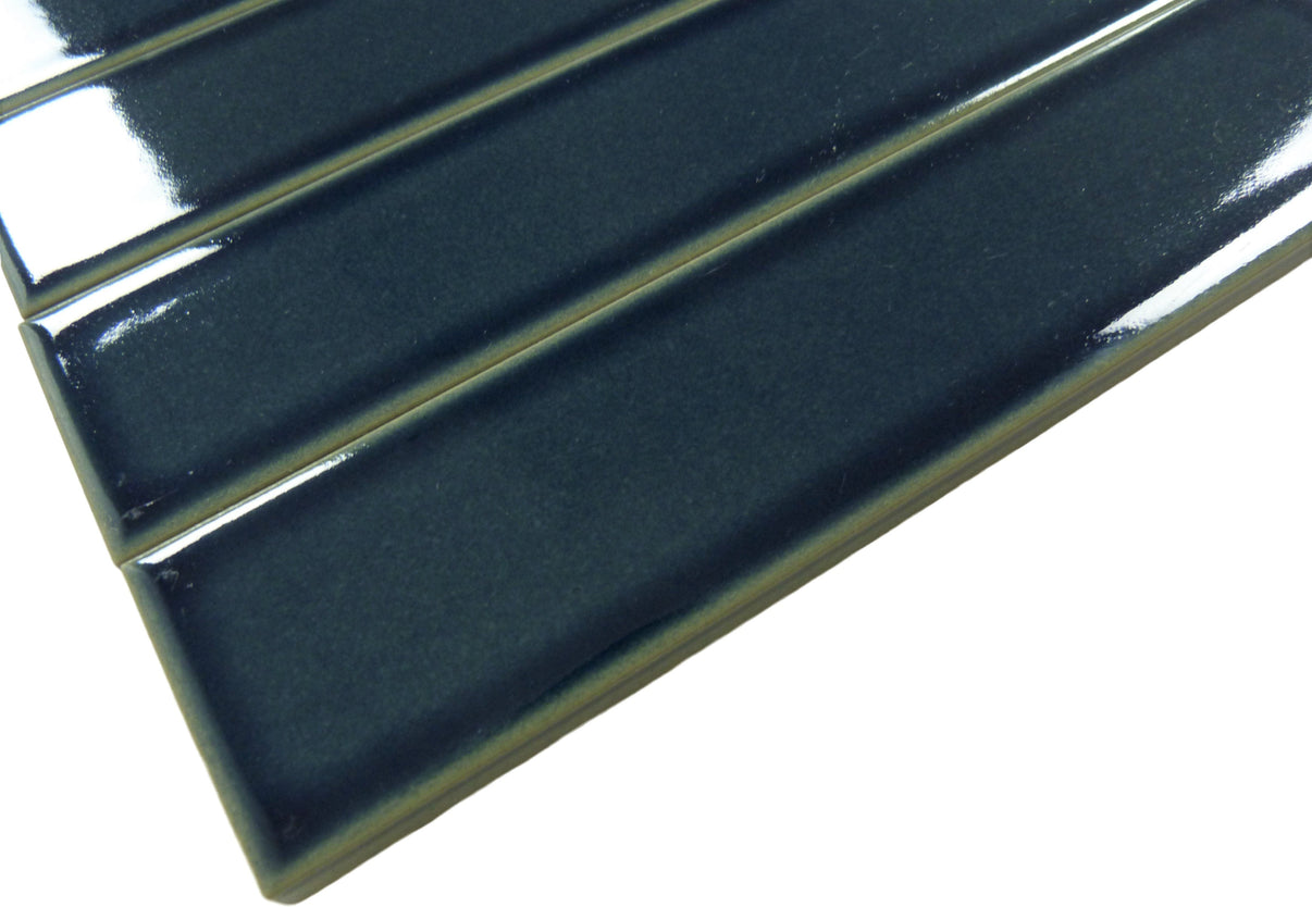 Illusion Newport Blue 2x8 Glossy Porcelain Tile | Oasis Tile