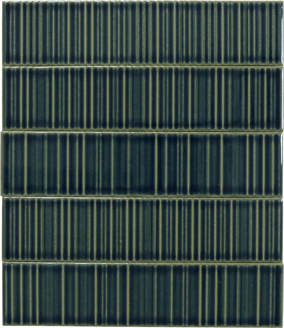Illusion Newport Blue Rippled Bar 2x8 Glossy Porcelain Tile | Oasis Tile