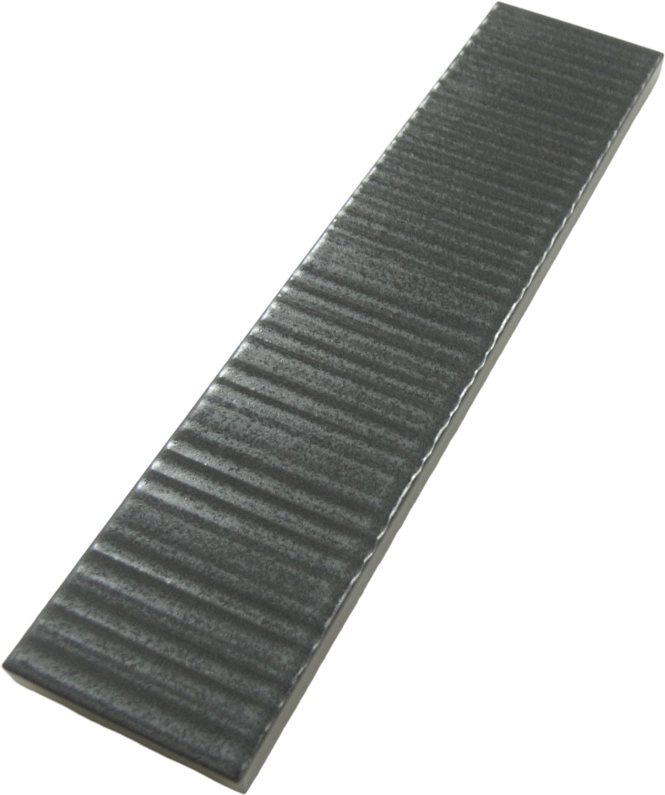 Illusion Onyx Grey Rippled Bar 2x8 Matte Porcelain Tile | Oasis Tile