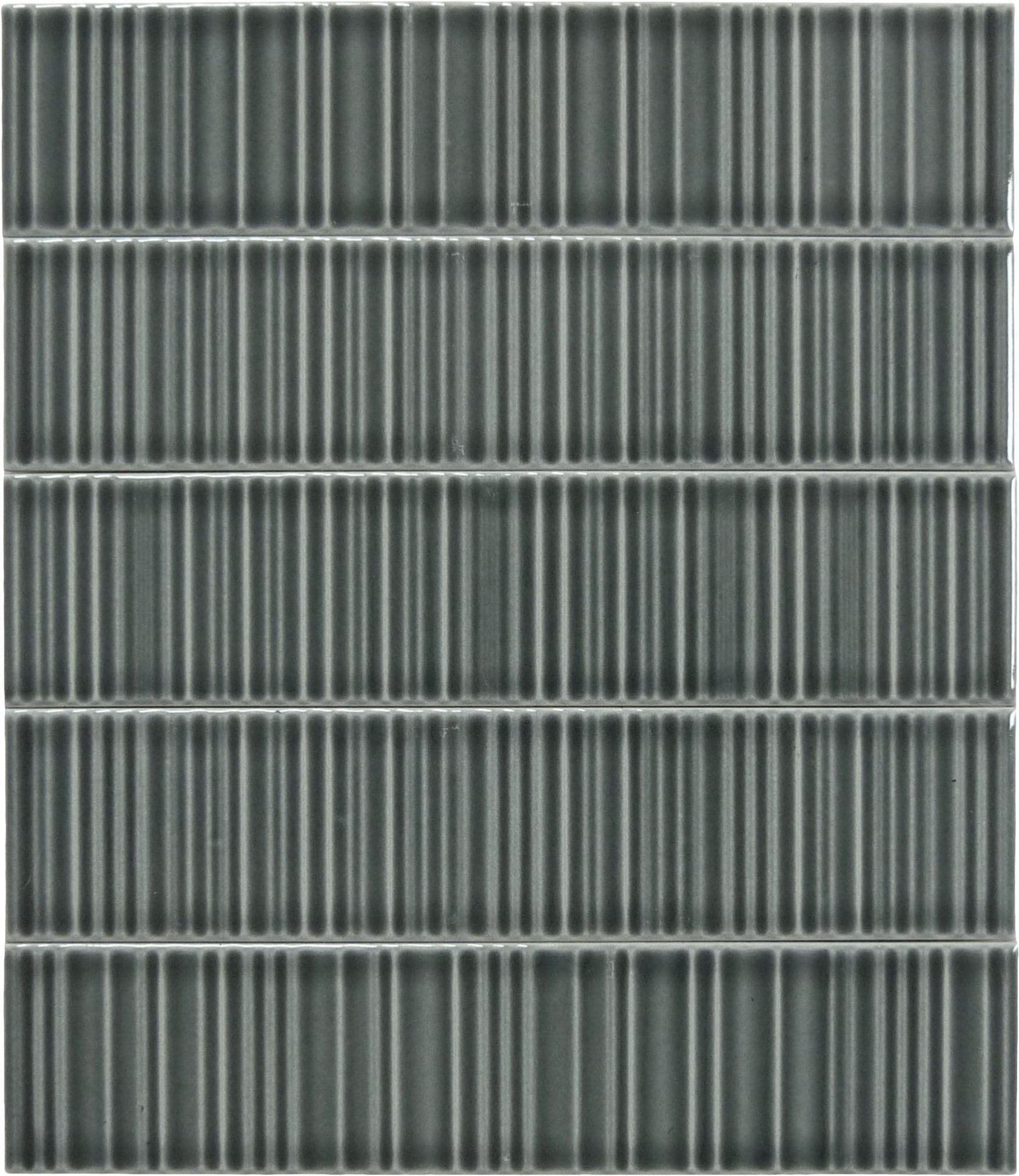 Illusion Providence Grey Rippled Bar 2x8 Glossy Porcelain Tile | Oasis Tile