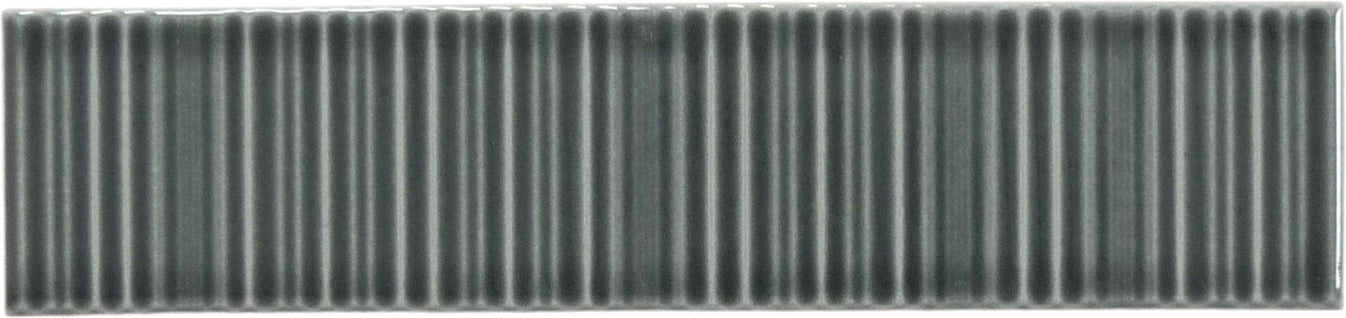 Illusion Providence Grey Rippled Bar 2x8 Glossy Porcelain Tile | Oasis Tile