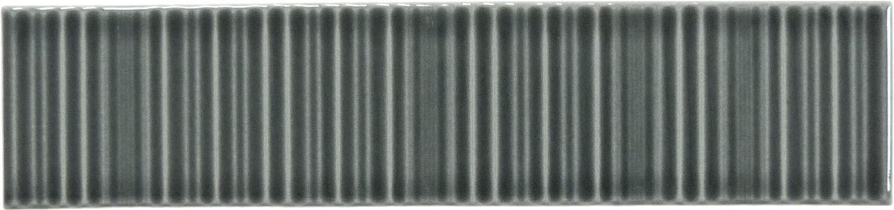 Illusion Providence Grey Rippled Bar 2x8 Glossy Porcelain Tile | Oasis Tile