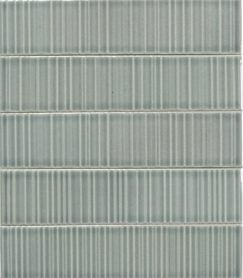 Illusion Wedgewood Grey Rippled Bar 2x8 Glossy Porcelain Tile | Oasis Tile