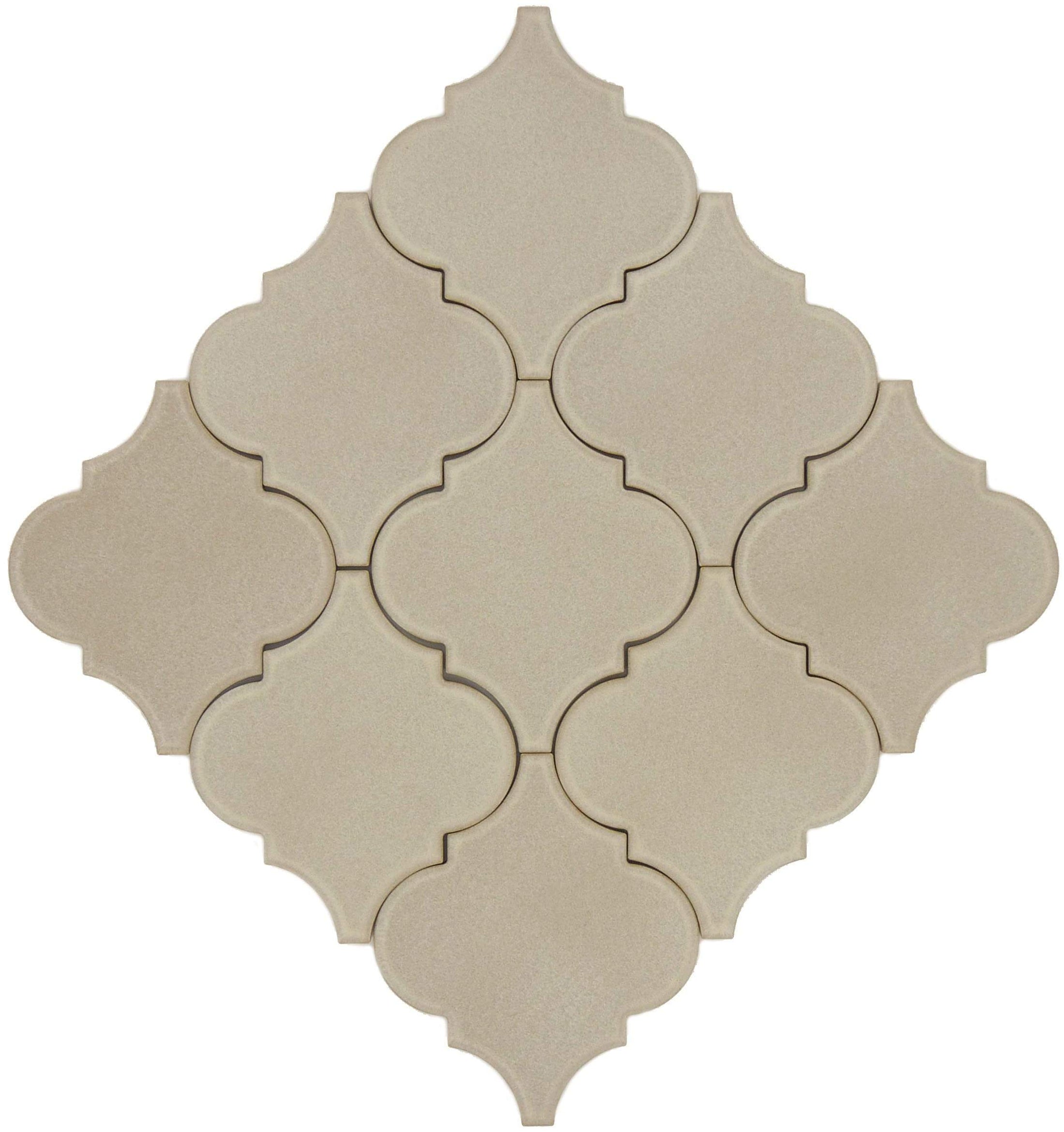 Beige Arabesque Matte Porcelain Tile: ARB-6 | Shop Oasis