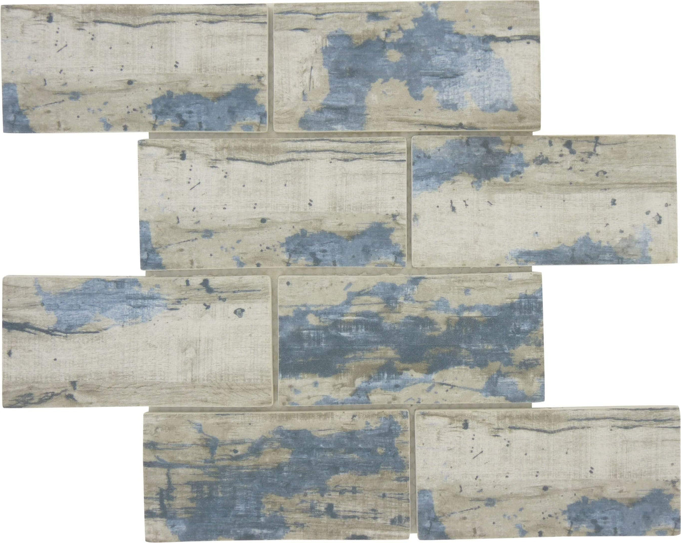 Aquatica Aspen Blue 3"x 6" Matte Glass Tile TASBARKASPEN36