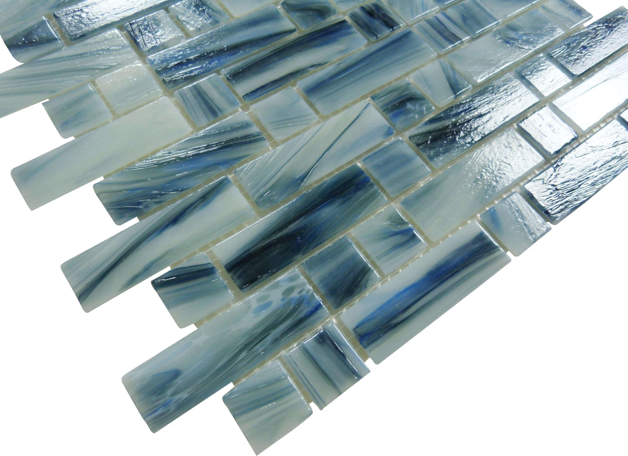 Biscay Random Brick Glossy Glass Tile AVEDASHBISC13