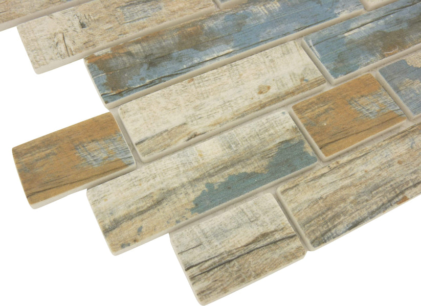 Bay Brown Random Bricks Matte Glass Tile | Shop Oasis Tile