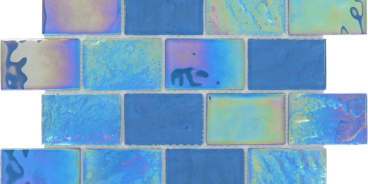 Bimini Blue Glossy & Iridescent Glass Tile | Shop Oasis Tile