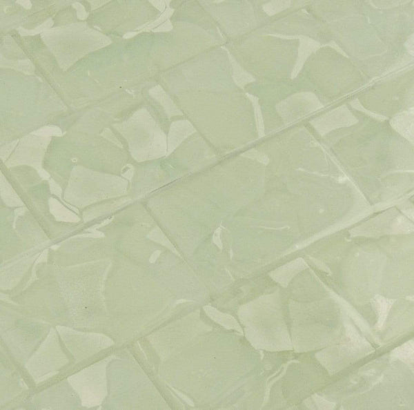 Lillies Green Glossy Glass Tile: TFLWGLL23C | Shop Oasis