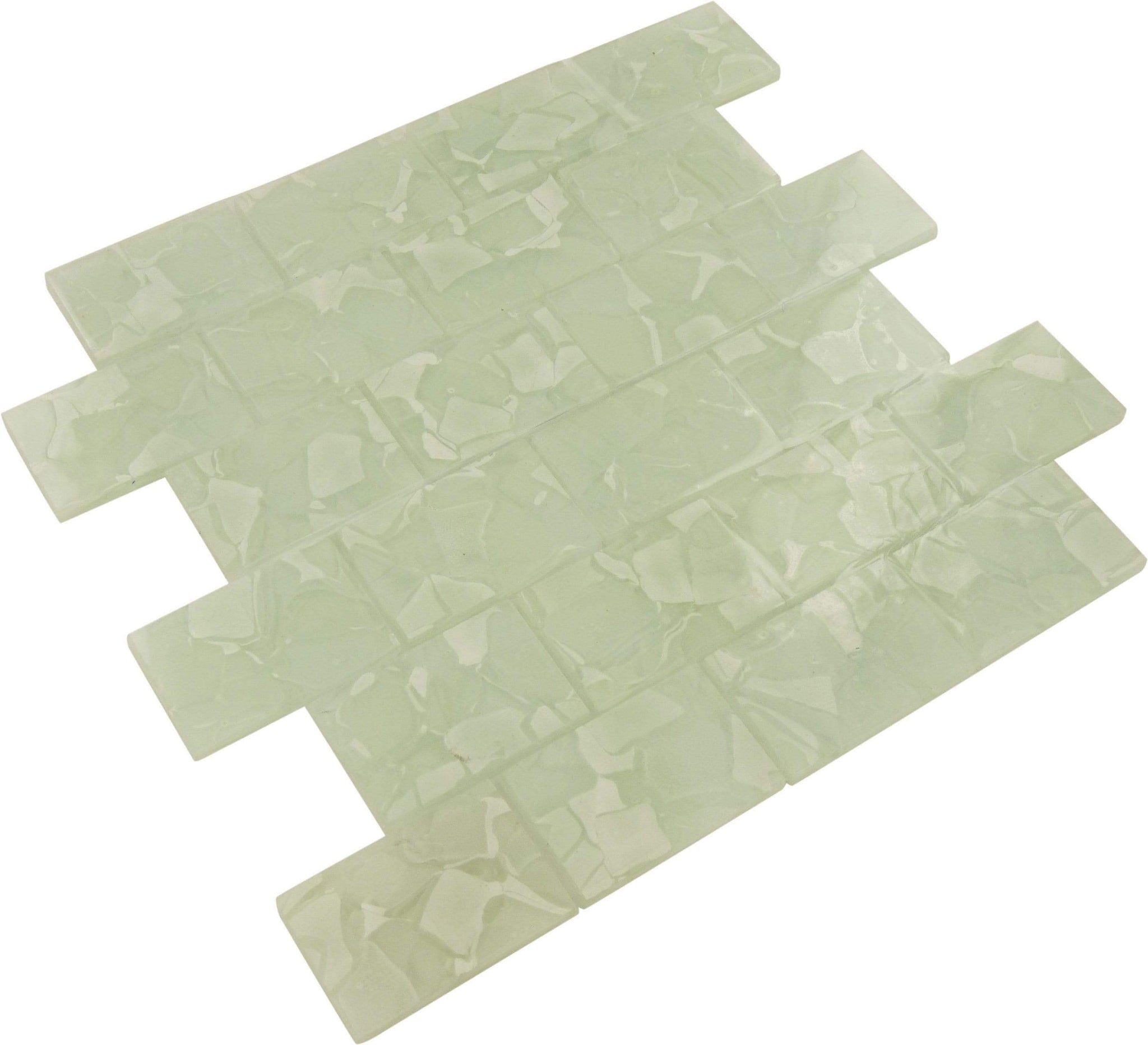 Lillies Green Glossy Glass Tile: TFLWGLL23C | Shop Oasis