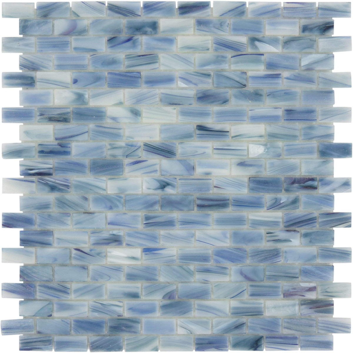 Azzurite Blue 1/2x1 Glossy Glass Tile From Oasis Tile