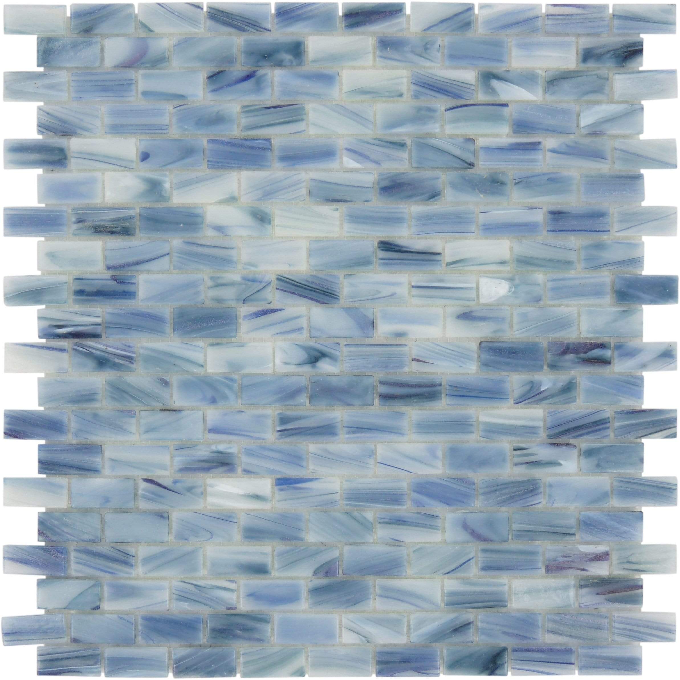 Azzurite Blue 1/2x1 Glossy Glass Tile From Oasis Tile